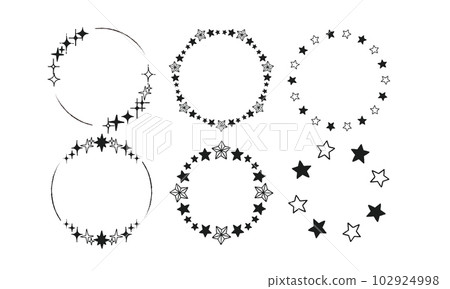 Hand drawn style star, round, circular, vector... - Stock Illustration ...