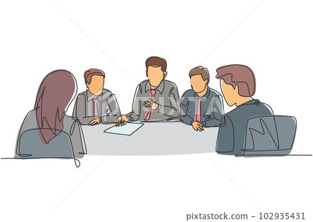 One continuous line drawing of senior manager... - Stock Illustration ...