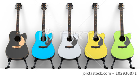 Set of acoustic guitar isolated on white... - Stock Illustration ...
