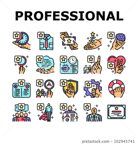 professional worker person job icons set vector - Stock Illustration ...