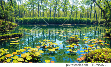 AI-generated image [Nature] Scenery of rivers,... - Stock Illustration ...