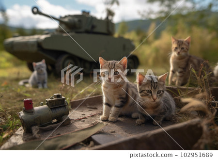 tank and cat - Stock Illustration [102951689] - PIXTA