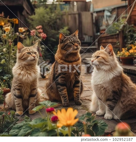 3 cats - Stock Illustration [102952187] - PIXTA