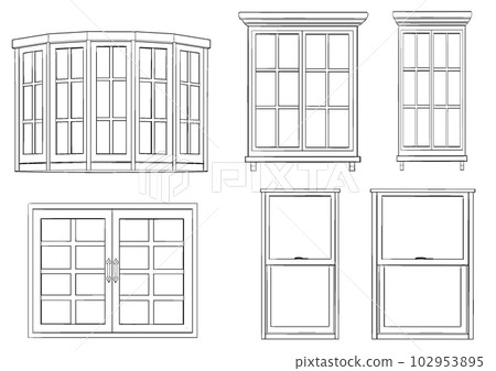 Interior window illustration set - Stock Illustration [102953895] - PIXTA