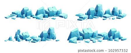 Blue ice crystal in cartoon style vector... - Stock Illustration ...