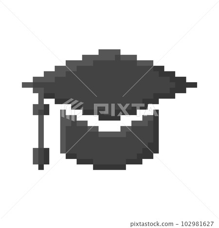 Graduation Cap Icon, Pixel 8 bit style-插圖素材 [102981627] - PIXTA圖庫