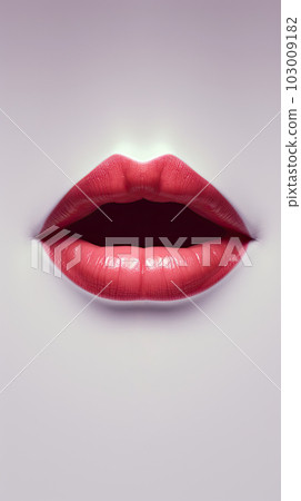 Girls lips painted with red lipstick on a white... - Stock Illustration ...
