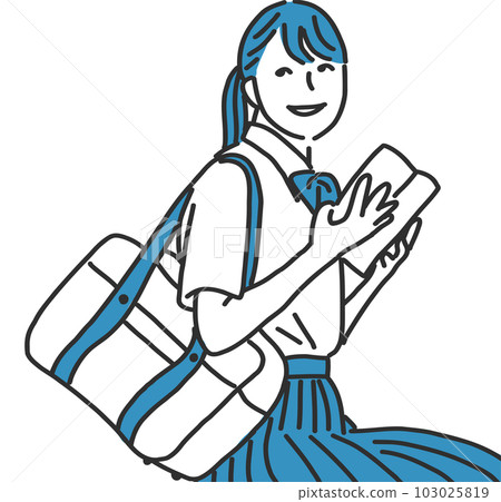 Illustration of a smiling female student... - Stock Illustration ...
