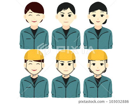 Illustration set of factory uniform - Stock Illustration [103032886 ...