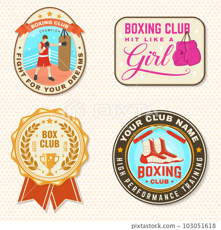 Set of Boxing club badge, logo, patch design.... - Stock Illustration [103051618] - PIXTA
