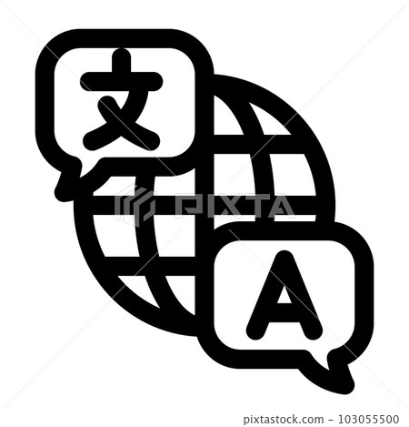 Line style icons representing language,... - Stock Illustration ...