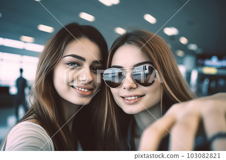 Adventurous Moments: Young Couple Travelers'... - Stock Illustration ...