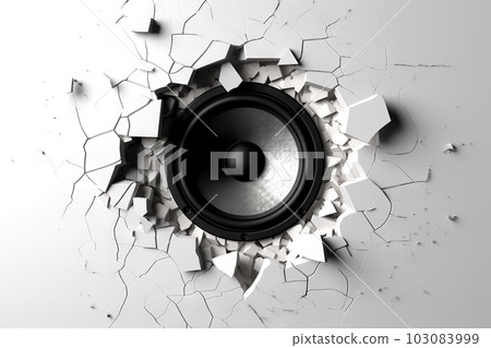 Impactful Sound White Wall Breaking with... - Stock Illustration ...