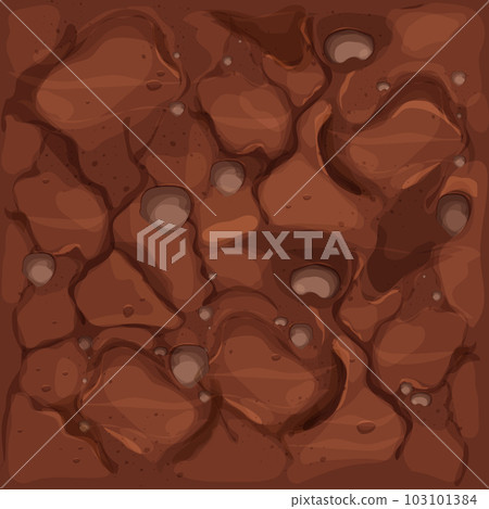 Ground texture, soil top view in cartoon style...-插圖素材 [103101384 ...