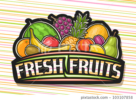 Vector logo for Fresh Fruits - Stock Illustration [103107858] - PIXTA