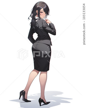 Business woman female employee anime... - Stock Illustration [103133854 ...