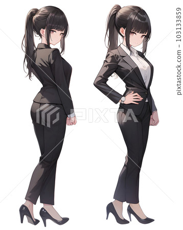 Business woman female employee anime... - Stock Illustration [103133859 ...