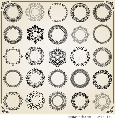 Vintage Big Set of Round Vector Patterns.... - Stock Illustration ...