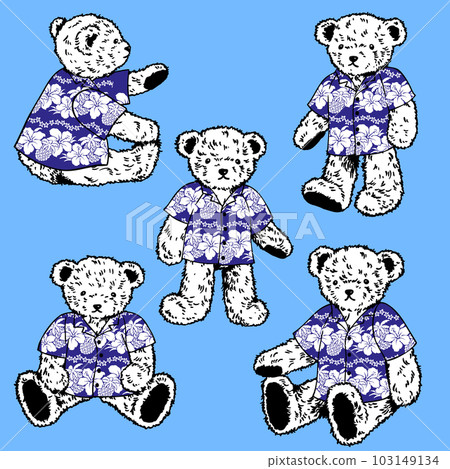 Cute bear wearing aloha vector material, - Stock Illustration ...