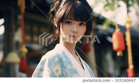 Summer festival Japanese women who look good in... - Stock Illustration ...