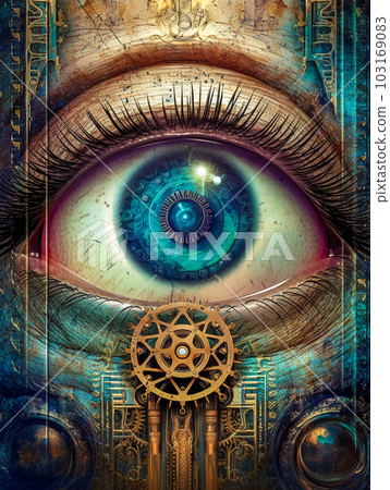 spiritual magical esoteric eye, intuitive... - Stock Illustration ...