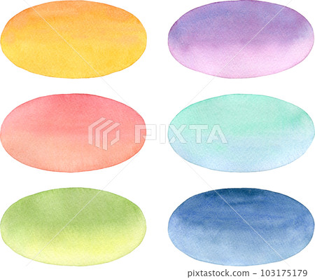 Watercolor hand-painted oval gradation frame... - Stock Illustration ...