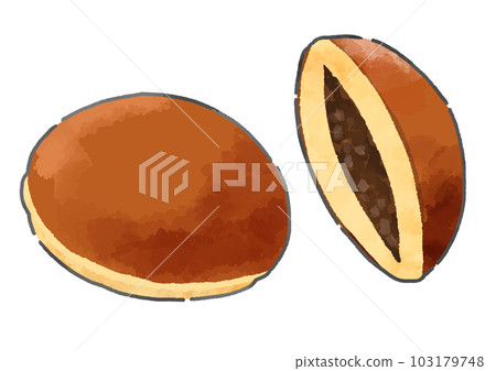 Dorayaki illustration in hand drawn watercolor... - Stock Illustration ...