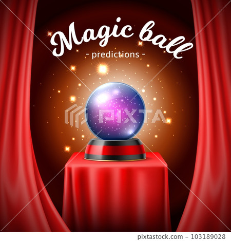 Realistic crystal ball poster. 3d magic glass... - Stock Illustration ...