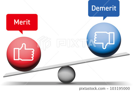 A balance of merits and demerits near the merits - Stock Illustration ...