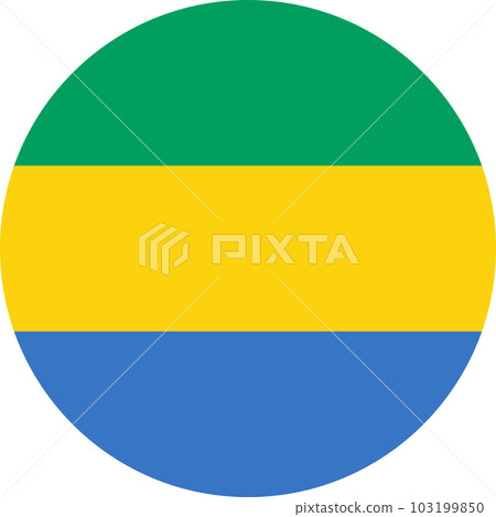 round Gabonese flag of Gabon - Stock Illustration [103199850] - PIXTA