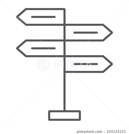 Signpost thin line icon, decision making - Stock Illustration ...