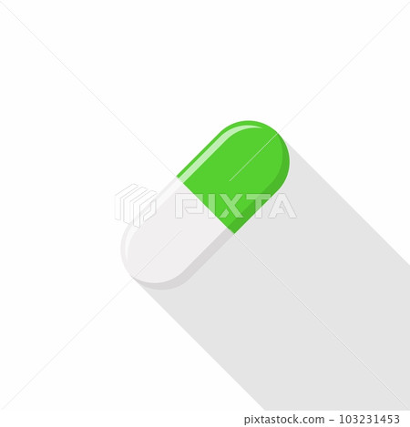 Green Pill Capsule, Medicine, vector mark...-插圖素材 [103231453] - PIXTA圖庫