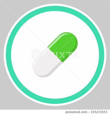 Green Pill Capsule, Medicine, vector mark... - Stock Illustration ...