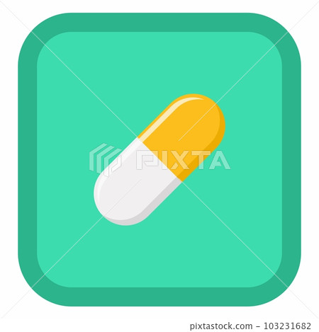 Yellow Pill Capsule, Medicine, vector mark...-插圖素材 [103231682] - PIXTA圖庫