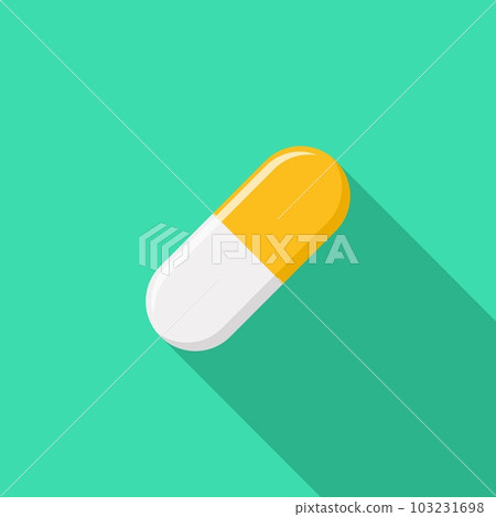 Yellow Pill Capsule, Medicine, vector mark... - Stock Illustration ...