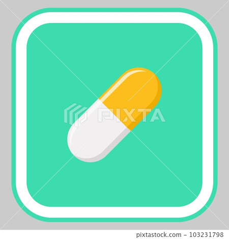 Yellow Pill Capsule, Medicine, vector mark...-插圖素材 [103231798] - PIXTA圖庫