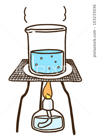 tripod, alcohol lamp and beaker - Stock Illustration [103235036] - PIXTA