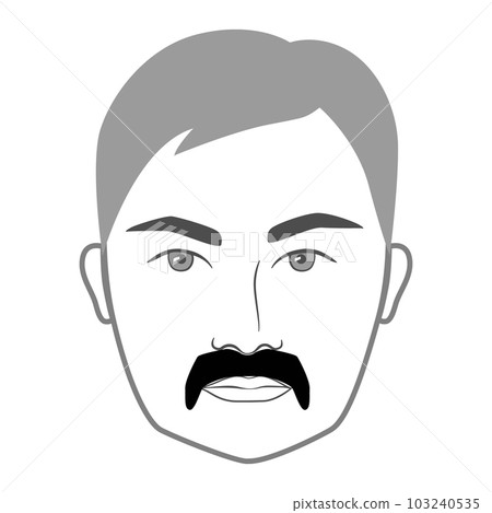 Zappa mustache Beard style men face...-插圖素材 [103240535] - PIXTA圖庫