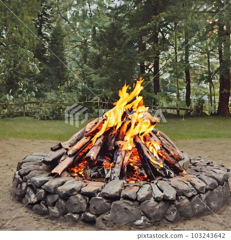 AI generation, bonfire - Stock Illustration [103243642] - PIXTA