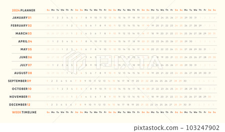 2024 Grid Calendar Planner: Vector Template for... - Stock Illustration ...