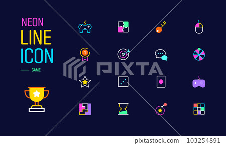 Sparkling neon line icon-插圖素材 [103254891] - PIXTA圖庫