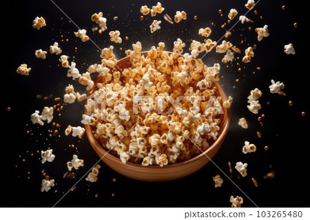 Popcorn exploding from a pan, with kernels... - Stock Illustration ...