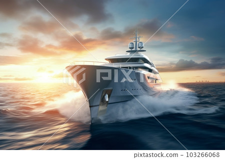 Front view of a dynamic image of super Yacht... - Stock Illustration ...