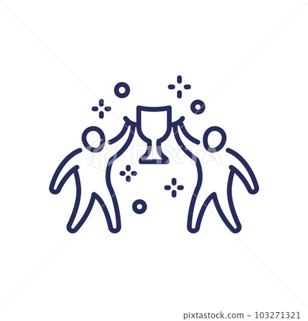 win-win strategy line icon on white, vector - Stock Illustration ...