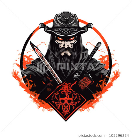 Asian Japanese samurai warrior esport gaming...-插圖素材 [103296224] - PIXTA圖庫
