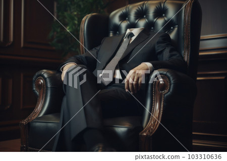 President sitting in a luxury leather chair,... - Stock Illustration ...