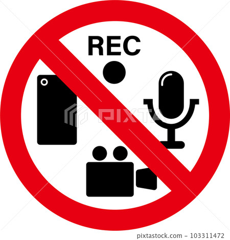 Shooting/recording/sound recording prohibited icon - Stock Illustration ...