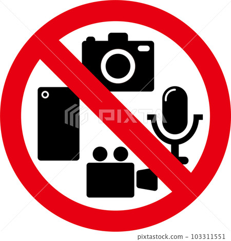 Shooting/recording/sound recording prohibited icon - Stock Illustration ...