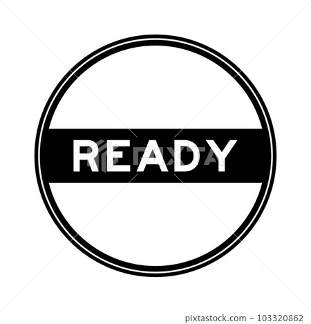 Black color round seal sticker in word ready on... - Stock Illustration ...