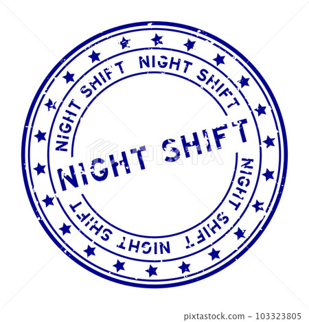 Grunge blue night shift word with star icon...-插圖素材 [103323805] - PIXTA圖庫